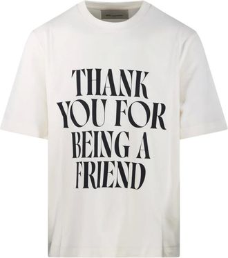 Ami Homme, Tops, Blanc, Taille: XL T-shirt ample &agrave; manches courtes avec imprim&eacute; signature