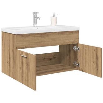 vidaXL vidaXL Waschbeckenunterschrank mit Einbaubecken und Wasserhahn