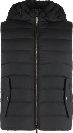 Moorer Homme, Vestes, Noir, Taille: 2XS Gilet matelass&eacute; &agrave; capuche