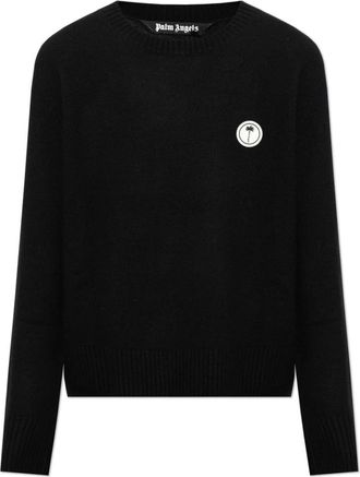 Palm Angels Pull en laine avec logo cousu - Homme - Pulls - Noir - Taille: XL
