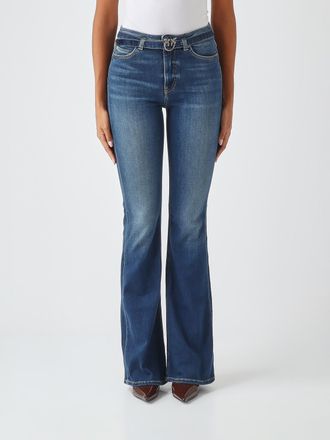 Pinko Flora Slim-Fit-Schlagjeans mit hoher Taille aus Baumwoll-Denim