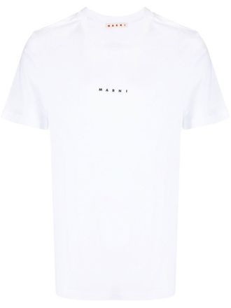 Marni t-shirt en coton &agrave; logo imprim&eacute; - Blanc