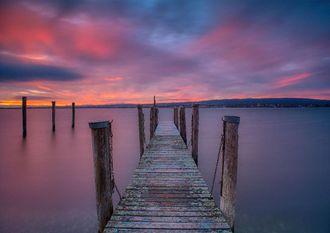 Calvendo Poster 59,4 x 42,0 cm Querformat Bootssteg in Allensbach| Bilder, Kunstdruck, Wandbild, Wanddeko, Prints ohne Rahmen