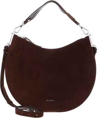 Coccinelle Sunup Suede Shoulder Bag Brunette