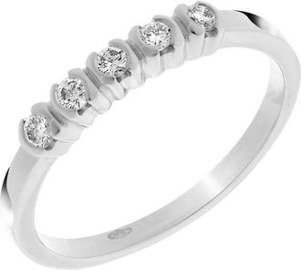 Orphelia Damen-Ring 750 Weißgold rhodiniert Diamant (0.20 ct) weiß Rundschliff Gr. 55 (17.5) - RD-33213/1/55