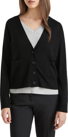 Benetton Damen Cardigan M/L 11ahd604r Strickjacke, Schwarz, XS