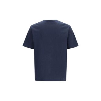 Maison Kitsun&eacute; Mens Blue Cotton T-Shirt