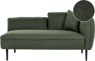 Beliani Chaiselongue Boucl&eacute; gr&uuml;n rechtsseitig mit Kissen Metallgestell modern Chevannes