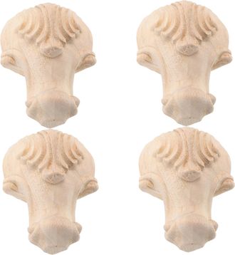 PartyKindom 4 Stück Vintage Geprägte Holz Möbelfüße 10cm Geräuschreduzierend Und rutschfest Dekorative Sofafüße Für Sofa Schrank Und Tisch Europäischer Stil