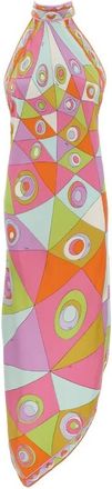 Pucci Femme, Maillots de bain, Multicolore, Taille: 38 FR Asymmetrical Silk Long Dress
