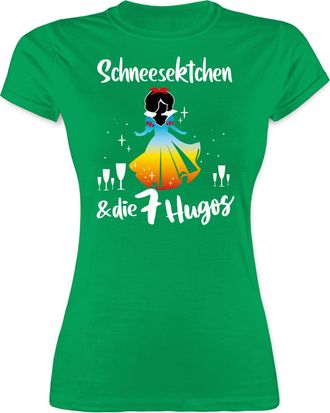 Shirtracer Shirt Damen - Party Alkohol - Schneesektchen & die 7 Hugos - wei&szlig; - M - Gr&uuml;n - Mallorca-t-Shirt junggesellenabschied Frauen t-Shirt JGA Malle Tshirt G
