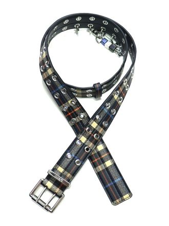 Ganni Double Eyelet Belt Check Safety Pin