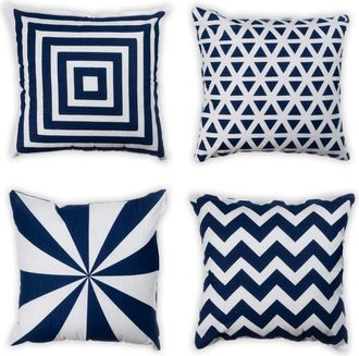 Penguin Home 4Er - Pack Dekorative Quadratische Kissen Aus Baumwolle, Luxuriöse, Stilvolle Für Wohnzimmer, Sofa, Schlafzimmer, Mit Unsichtbarem Reißverschluss, 45X