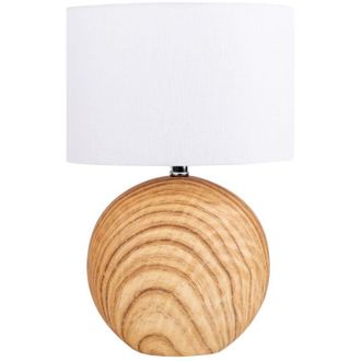 N&auml;ve Naeve WOODY Lampe de table avec abat-jour rond Nature 1xE14