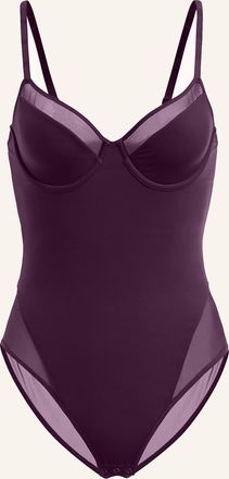 Wolford Bodies Ohne Cups Sheer Opaque Bodysuit lila
