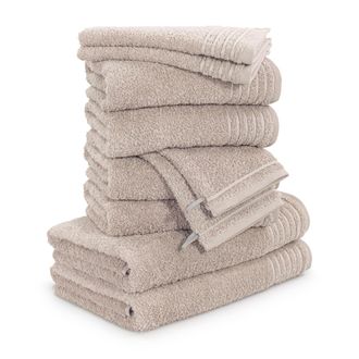 M&ouml;ve Handtuchset New Classic 10-TLG Handt&uuml;cher - 2X 20x15 cm + 2X 30x50 cm + 4X 50x100 cm + 2X 67x140 cm, 100% Baumwolle, Cashmere