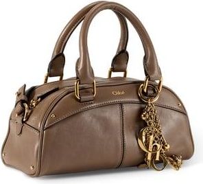 Chlo&eacute; Petit sac bowling en cuir de veau