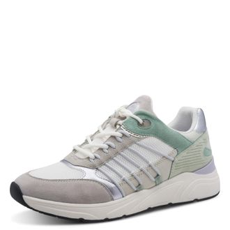 Tamaris Keilsneaker TAMARIS, Damen, Gr. 36, mint kombiniert, Leder, Lederimitat, Textil, kontrastfarbene Details, Schuhe, Freizeitschuh, Halbschuh, Schn&uuml;rschu