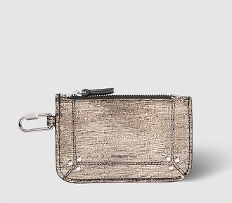 Jerome Dreyfuss Porte-monnaie Popoche XS Cuir Lam&eacute; Champagne