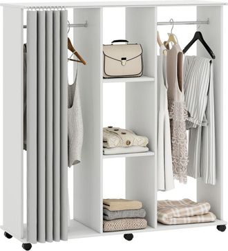 HOMCOM Armoire penderie - Bois - 120x40x128cm - blanc