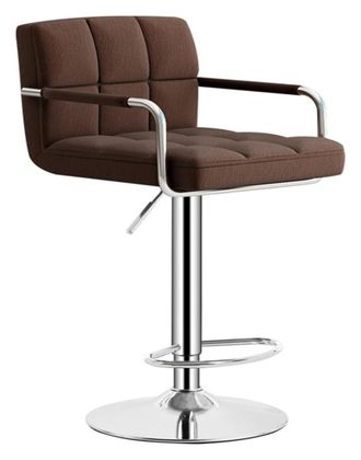 Generic H&ouml;henverstellbare Barhocker mit R&uuml;ckenlehne, drehbare K&uuml;chenhocker aus Leder, Esszimmerstuhl mit Armlehnen f&uuml;r die Fr&uuml;hst&uuml;cksbar