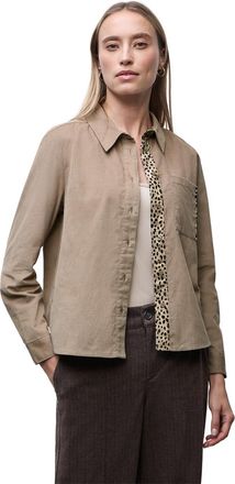 Street One Damen 3412385 Cordbluse mit Tapedetails, Flowing beige, 36