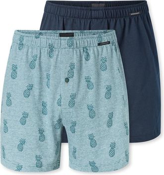 Schiesser Herren 2 Pack Boxershorts Baumwolle Jersey weich Multipack - Jerseyboxer