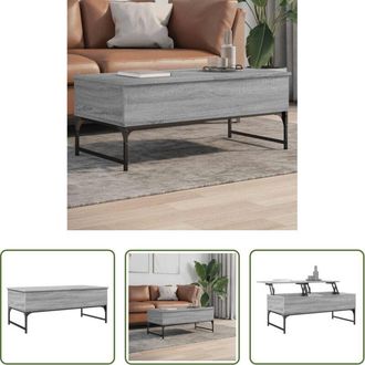 vidaXL vidaXL Metall Couchtisch - Couchtisch Grau Sonoma 100x50x40 cm Holzwerkstoff und Metall