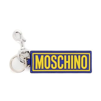 Moschino Kontrast-Logo Schl&uuml;sselanh&auml;nger Blau/Gelb Gummi - - Accessories - Herren - Blau - ONE SIZE