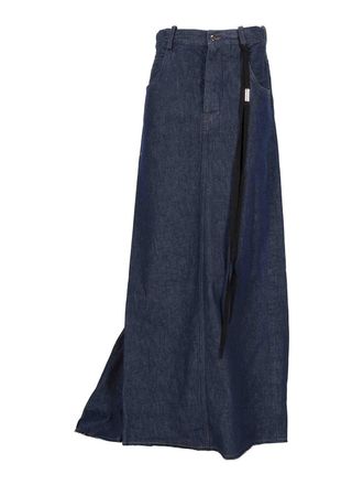 Ann Demeulemeester Jupe Midi - Bleu