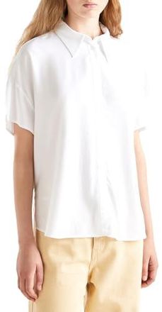 Benetton Chemise 5wpwdq04s, Blanc Optique 101, Medium Femme