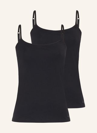 Skiny Skiny 2er-Pack Tops Cotton Stretch schwarz