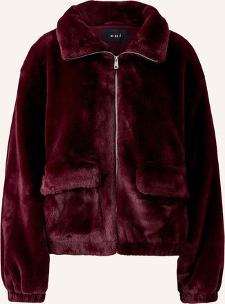 Oui Kunstfell-Jacke rot