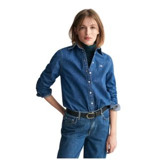 GANT Chemise en jean Gant - Taille: 36-Couleur fournisseur: Indigo - Femme - Blouses et Chemises - Bleu - Taille: 40 FR