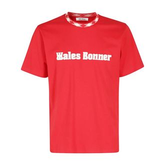 Wales Bonner Klassisches Baumwoll-T-Shirt - - Tops - Herren - Rot - M