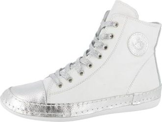 Andrea Conti Baskets Montantes pour Femme, Blanc/argent&eacute;, 40 EU