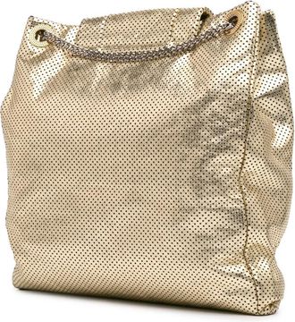 Chanel Shopper - Perforated Crackled Metallic Calfskin Drill Tote - Gr. unisize - in Gold - f&uuml;r Damen