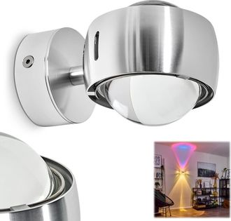 HOFSTEIN Wandleuchte Sapri, moderner Wandstrahler aus Metall/Glas in Silber/Klar, G9, ohne Leuchtmittel, Wandspot mit seitl. Schlitzen u. tollem Lichteffekt, U