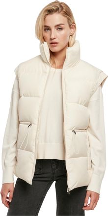 Urban Classics Damen Weste Ladies Waisted Puffer Vest whitesand 4XL