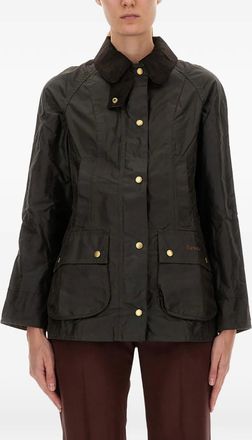 Barbour veste boutonn&eacute;e &agrave; effet cir&eacute; - Vert