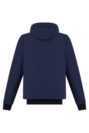 Stone Island Mens Hooded Jacket Blue Cotton Raincoats Coat