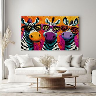 Generic Leinwand Bilder Cartoon Kritzelei Tier Zebra Bild auf Leinwand Poster Hochwertige Wandbilder f&uuml;r Wohnzimmer Schlafzimmer Heimb&uuml;ro Restaurant Wanddekor