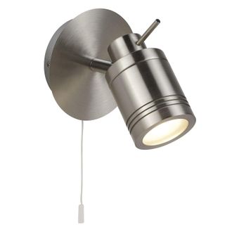 Searchlight Samson - LED 1 Licht Badezimmer Wandstrahler Satin Silber IP44, GU10
