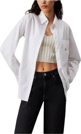 Calvin Klein Woven Label Relaxed Shirt - - Blouses & Shirts - Damen - Wei&szlig; - L