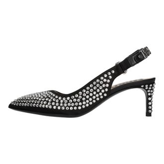 Moschino Femme, Chaussures, Noir, Taille: 37 EU Escarpins Slingback en Tissu et Strass