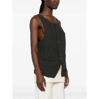 Ziggy Chen Scoop-Neck Viscose Vest - Green