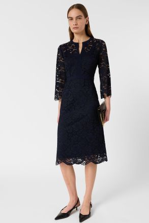Gerard Darel Robe mi-longue en dentelle - RADIA - Marine