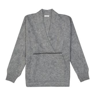 Brunello Cucinelli Mohair Wollpullover - - Knitwear - Herren - Grau - M
