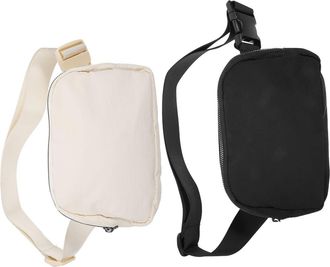 Yarnow UKCOCO 2 St&uuml;ck Pack Verstellbare Kleiner G&uuml;rteltaschen aus Robustem Stoff f&uuml;r Damen Herren Leichte Bauchtaschen zum Laufen Wandern und Reisen in Schwa