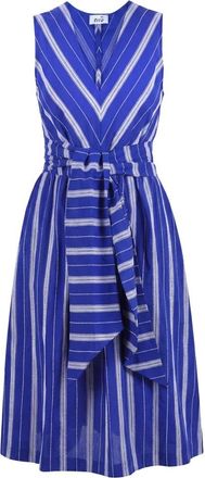 Ni&ugrave; Niu, Femme, Robes, Bleu, Taille: 36 FR Mansion Striped Long Dress